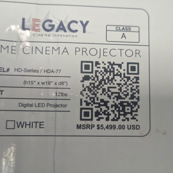 Legacy | Other | Legacy Cinema Innovation Hda77 Home Theater Projector ...